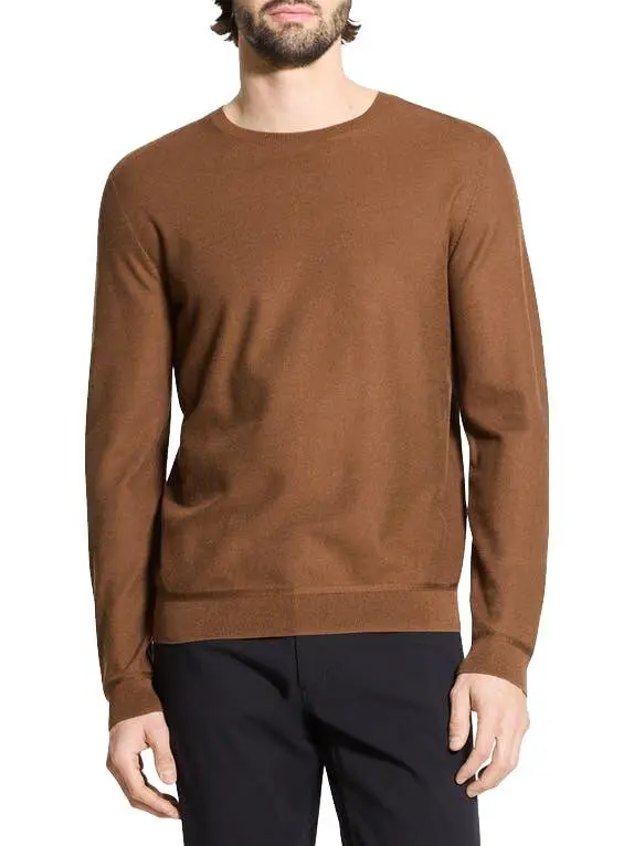 Theory Long Sleeve Silk & Cotton T-shirt - Deep Tobacco