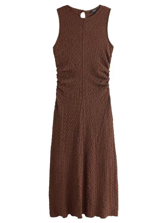 NEXT Crinkle Sleeveless Maxi Dress - Brown