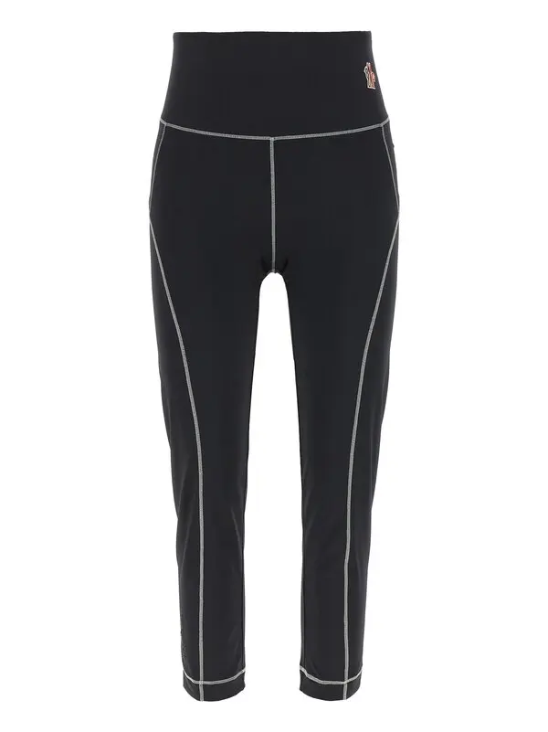 Moncler Logo Patch Leggings - Black