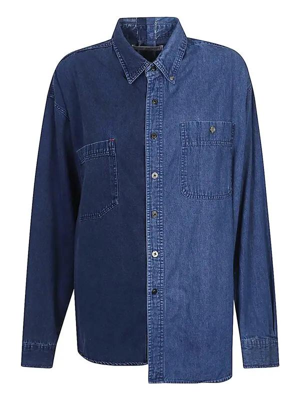 E.L.V. DENIM Denim Cotton Shirt - Blue