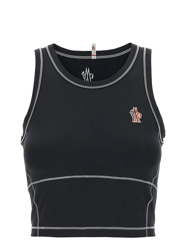 Moncler Logo Patch Sporty Top - Black