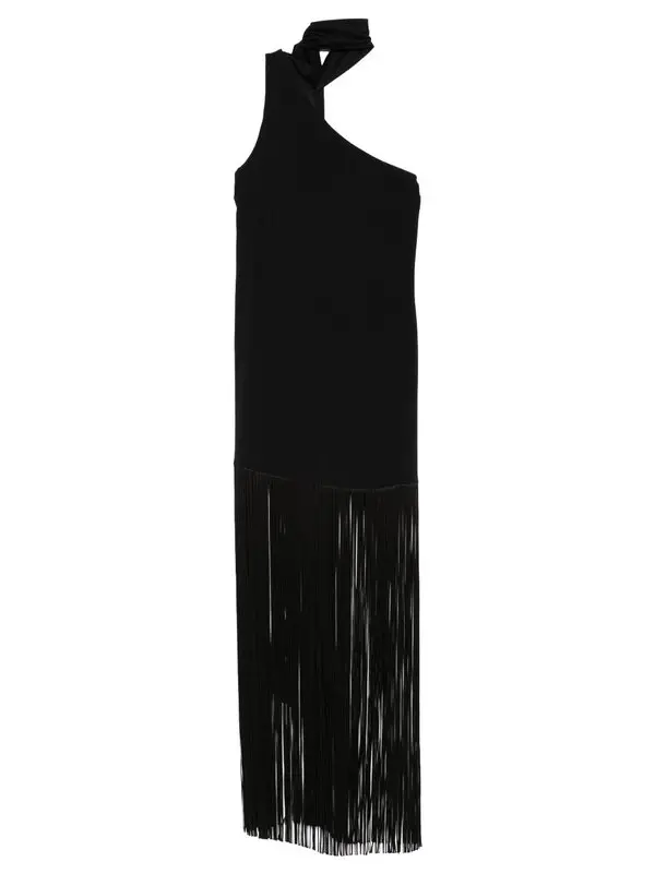 TALLER MARMO Atlanta Fringe Detail Dress - Black