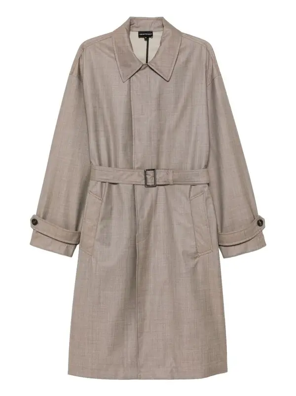 Emporio Armani Wool Belted Coat - Beige