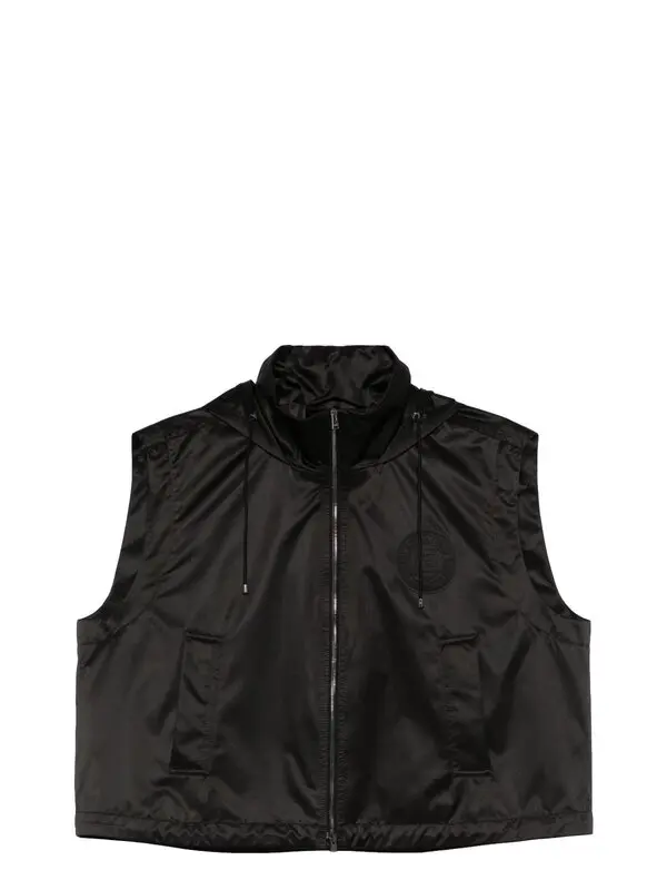 Fendi Hooded Zipped Vest - Black