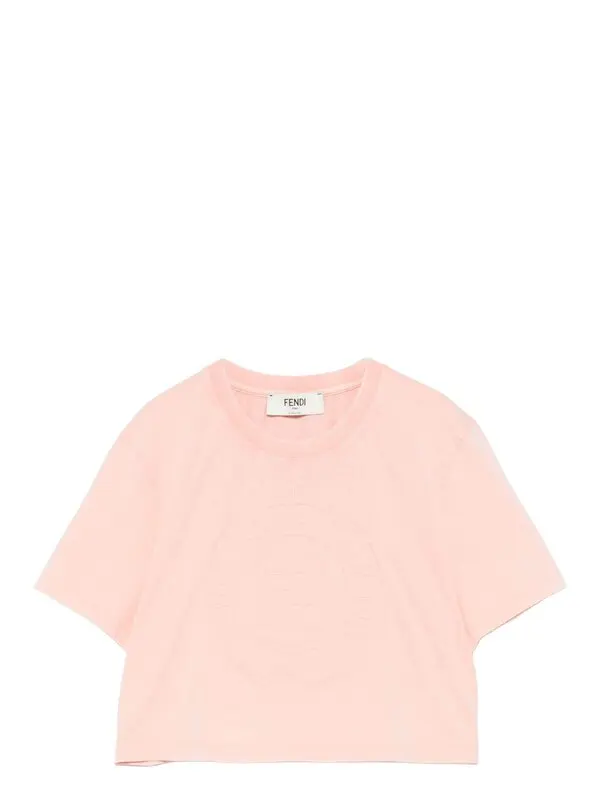 Fendi Logo Cotton T-shirt - Pink