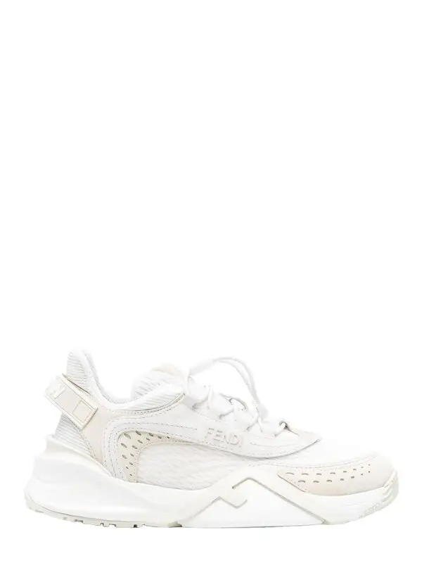 Fendi Flow Leather Sneakers - White