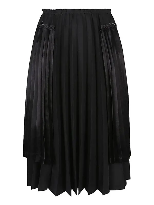 Comme Des Garçons Pleated Midi Skirt - Black