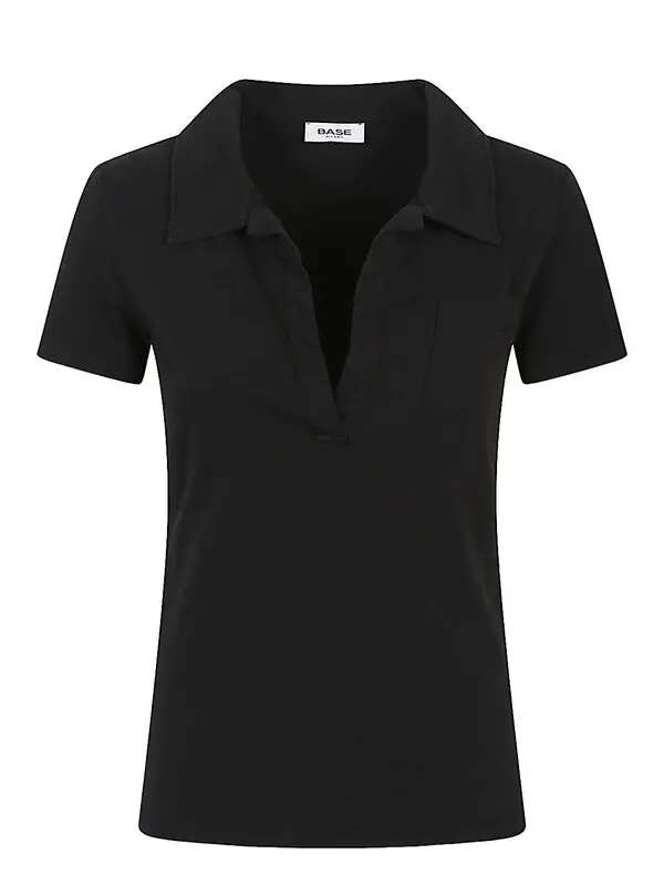 BASE Cotton Polo Shirt - Black