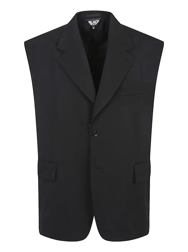 Comme Des Garçons Wool Sleeveless Jacket - Black