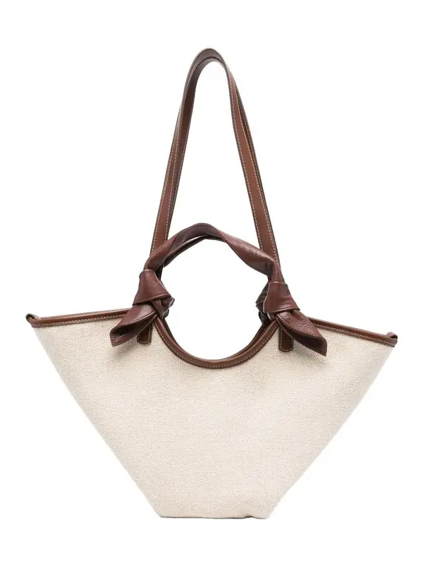 Hereu Fonol Small Canvas Tote - Leather Brown