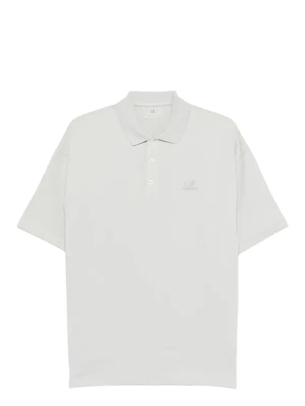 C.P. COMPANY Logo Cotton Polo Shirt - Clear Blue