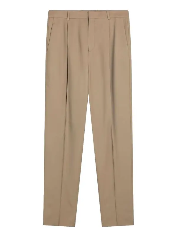Saint Laurent Wool Carrot-fit Trousers - Beige