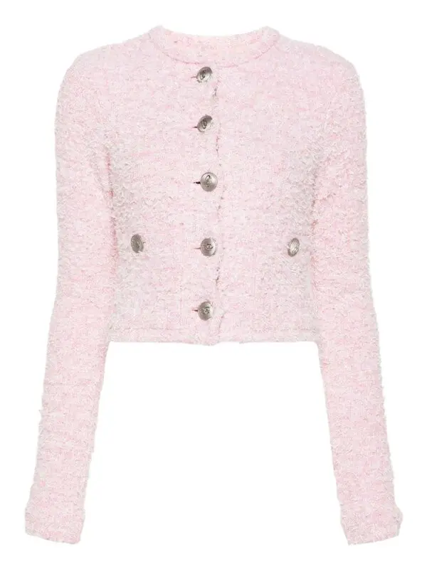 Balenciaga Bouclé Cropped Jacket - Pink