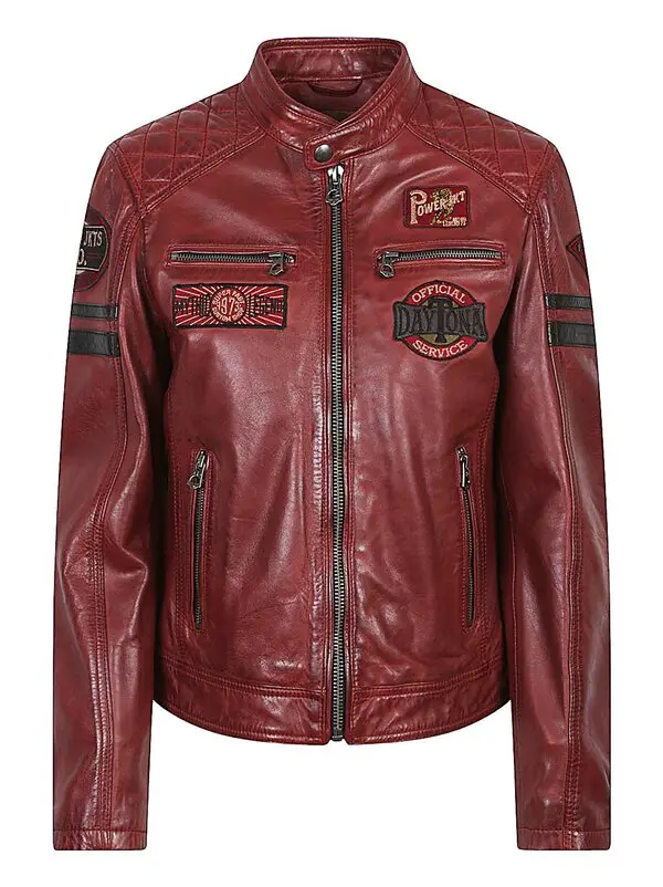 DAYTONA 73 Walkora Leather Moto Jacket - Bordeaux