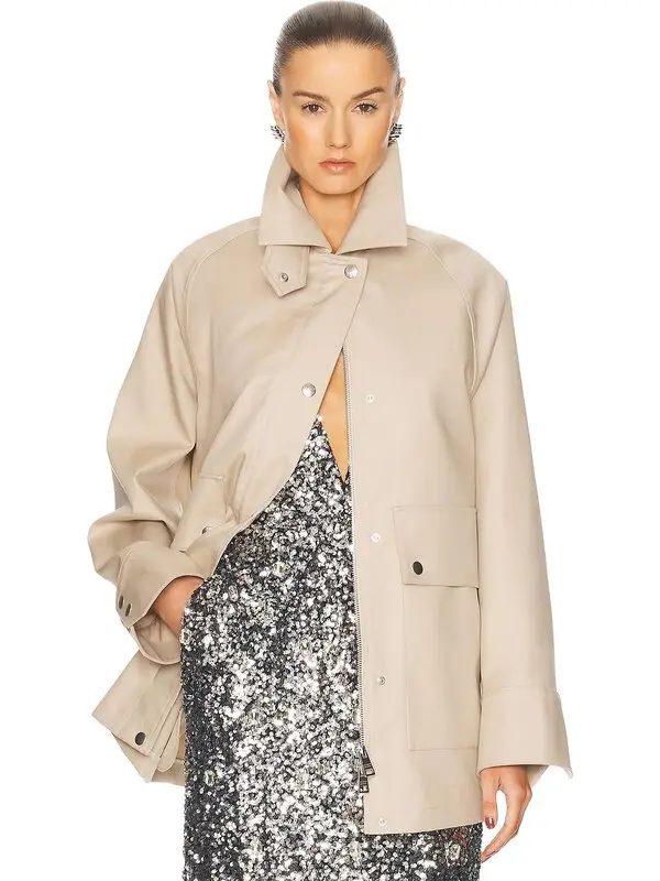 Brandon Maxwell The Celine Jacket - Light Khaki