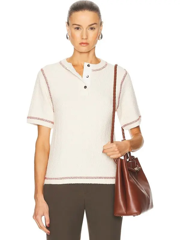Bottega Veneta Short Sleeve Top - Chalk