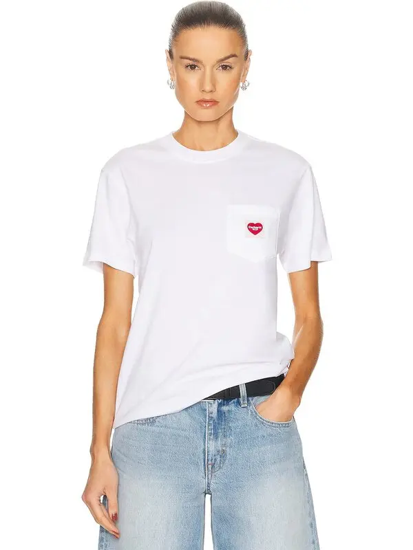 Carhartt Work In Progress Pocket Heart T-shirt - White & Red