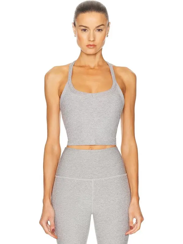 Beyond Yoga Spacedye On The Up Cropped Tank Top - Silver Mist