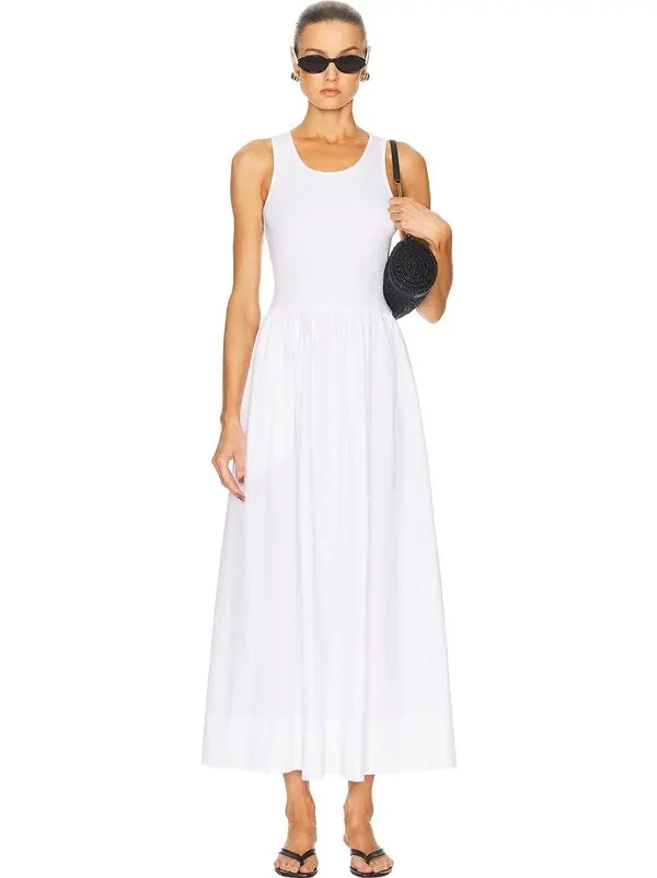 Enza Costa Cotton Resort Tank Dress - White