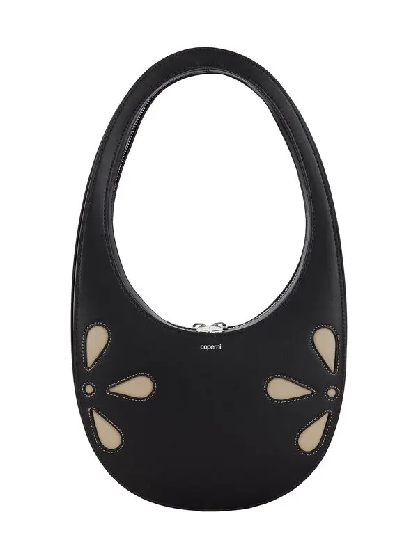 Coperni Petal Swipe Bag - Black & Beige