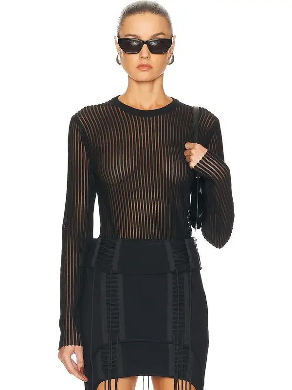 Helmut Lang Sheer Top - Black