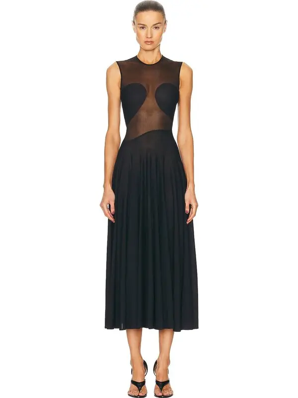 Alaïa Molded Midi Dress - Noir Alaia