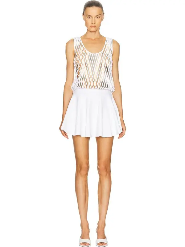 Alaïa Skater Mini Dress - Blanc