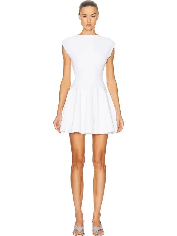 Alaïa Skater Dress - Blanc
