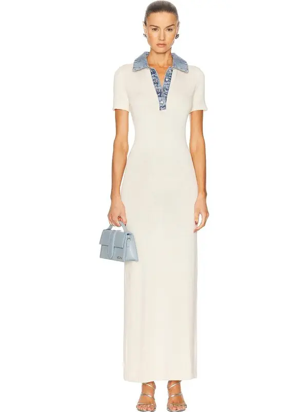 SEROYA Reye Maxi Dress - Eggshell & Coastline