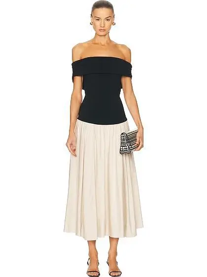 Simkhai Adaline Off-shoulder Midi Dress - Black Multi