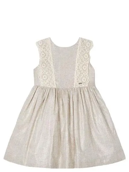 MAYORAL Linen Ornamental Sleeveless Dress - Ivory