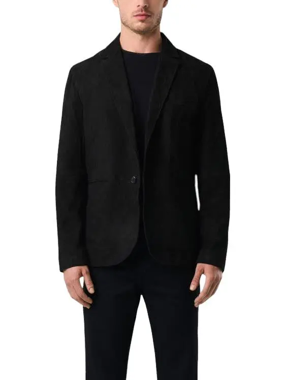 VELEZ Semi Fitted Niger Suede Blazer - Black