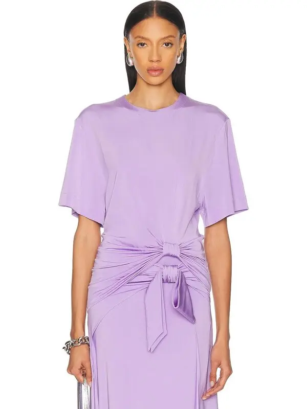 Rabanne Tie Short Sleeve Top - Lavender