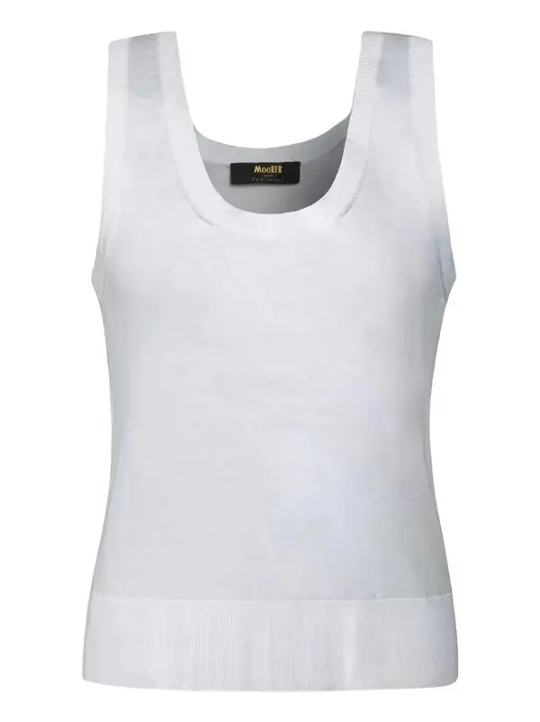 MOORER Cotton Tank Top - White