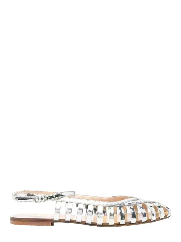 ANNA F. Metallic Ballerina Flats - Silver