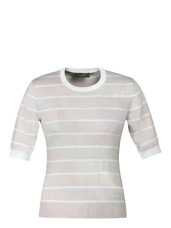 MOORER Cotton T-shirt - Neutrals