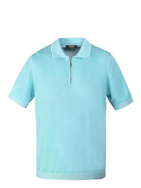 MOORER Cotton Polo Shirt - Blue