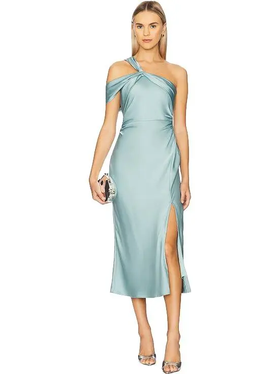 Astr The Label Cersei One-shoulder Slit Dress - Seafoam