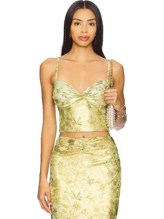 Gcds Printed Lame Top - Green