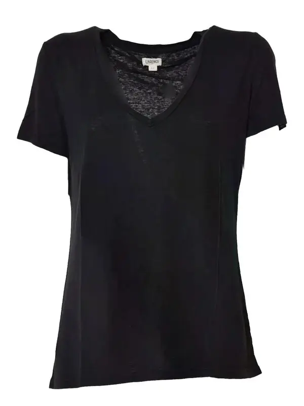 L'Agence Linen T-shirt - Black