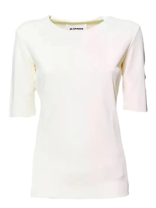 JIL SANDER Crepe T-shirt - Neutrals