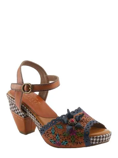 SPRING STEP SHOES Miabella Ankle Strap Sandal - Camel Multi