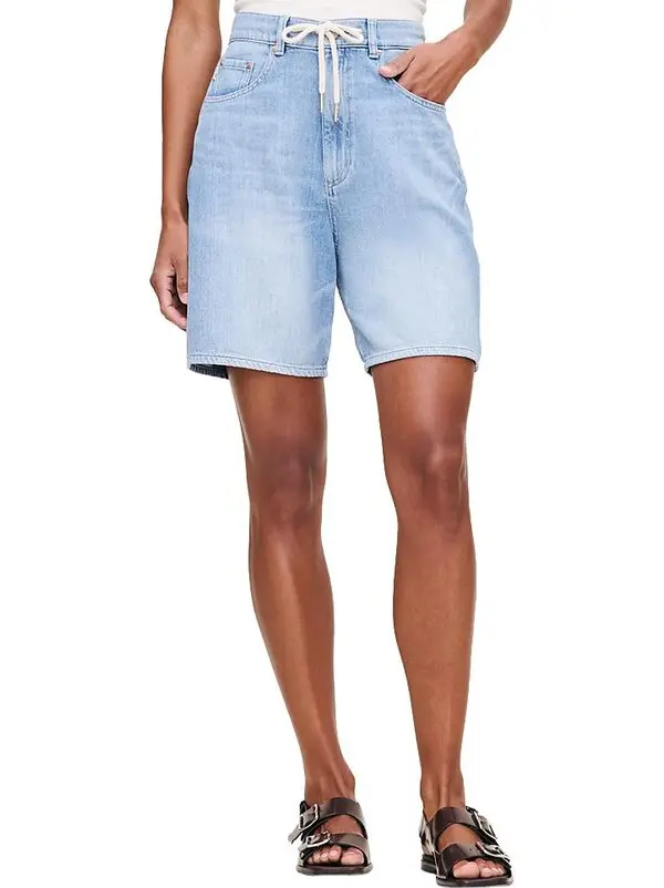 DL1961 Taylor Drawstring High Rise Denim Shorts - Beachwave