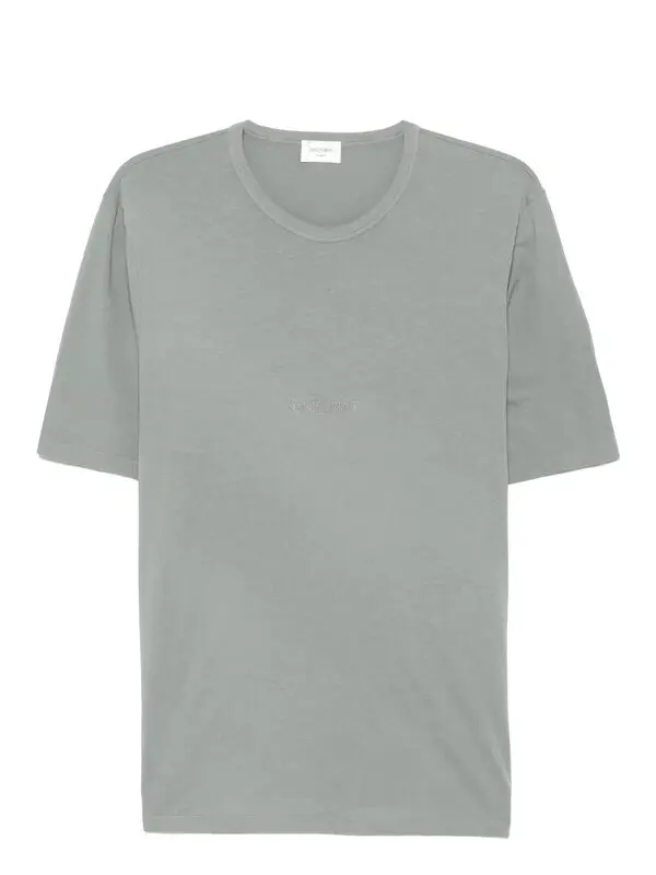 Saint Laurent Logo-embroidered T-shirt - Grey