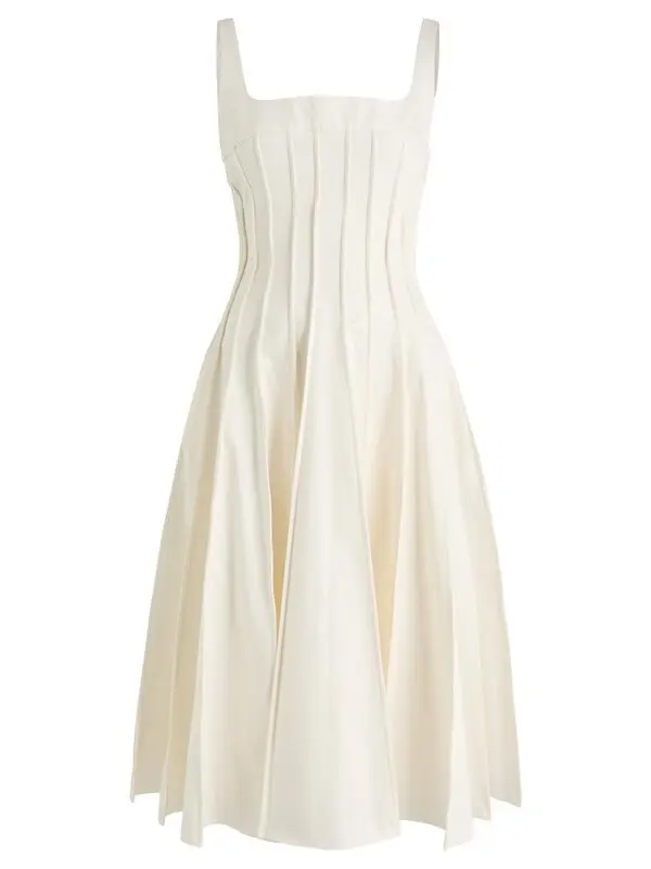 16Arlington Amalia Stretch-cotton Midi Dress - White