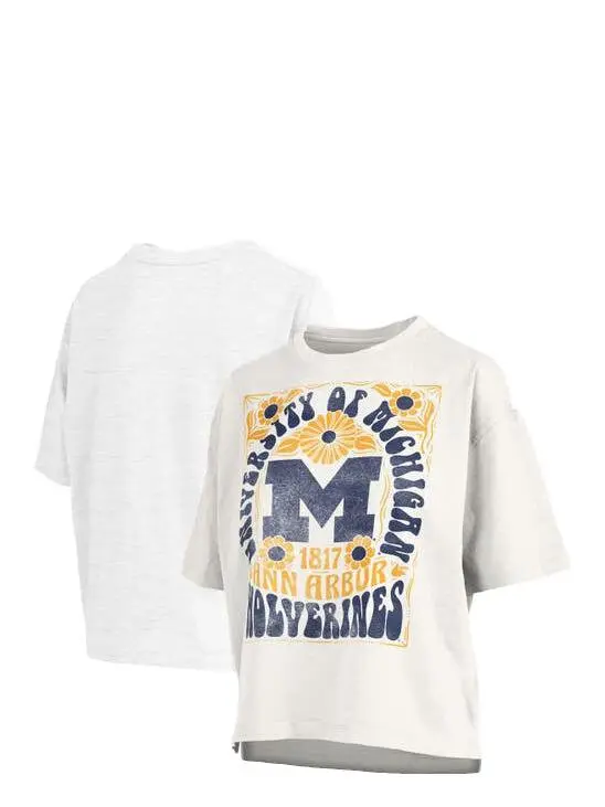 PRESSBOX Michigan Wolverines Harmony Oversized T-shirt - White