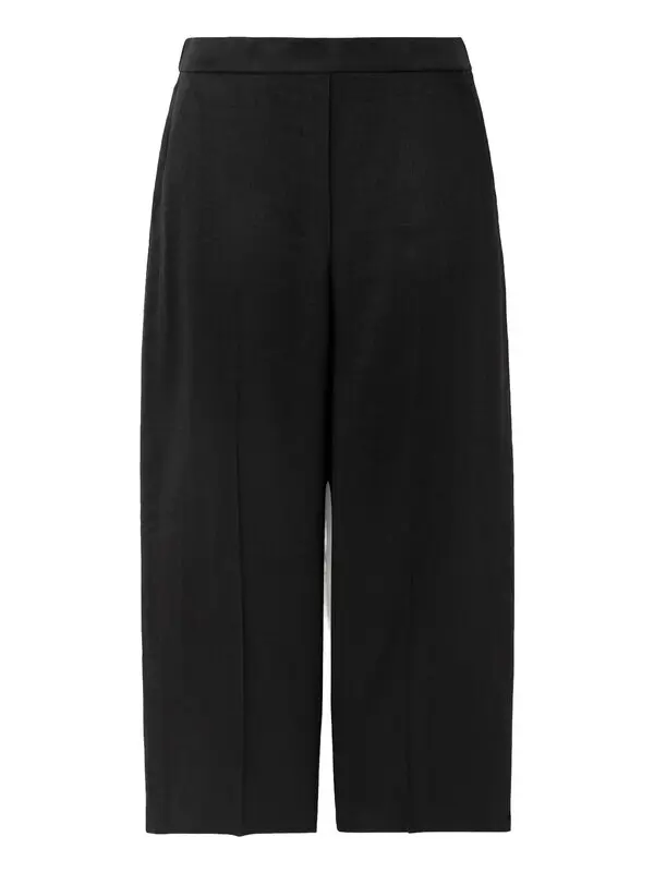 Theory Relax Cropped Linen-blend Twill Straight-leg Pants - Black