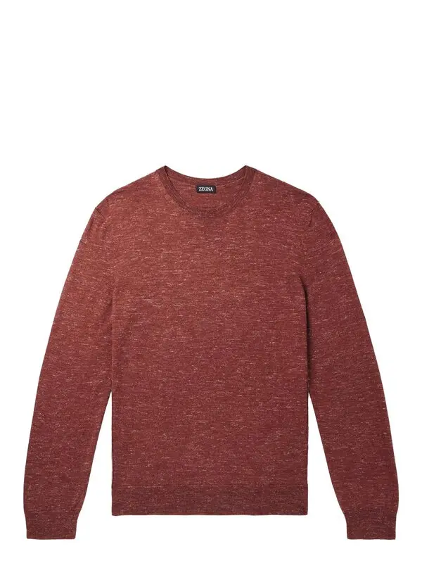 Zegna Mulberry Silk, Cashmere, And Linen-blend Sweater - Red