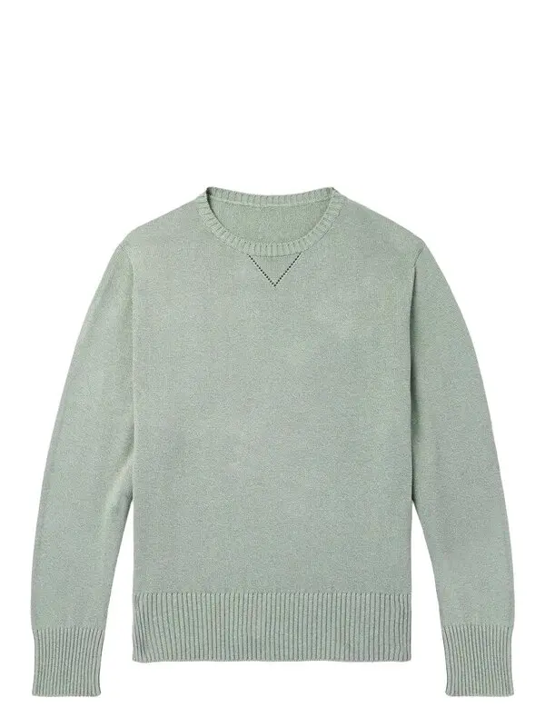 STOFFA Slim-fit Cotton Sweater - Green
