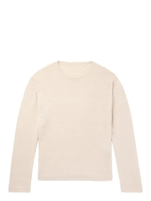 STOFFA Linen And Cotton-blend Sweater - Neutrals